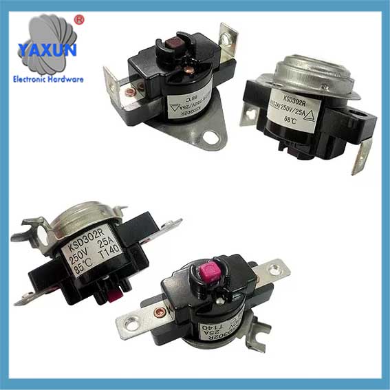 Custom KSD302 Hi-Amp 3/4" Snap Action Bimetal Disc Thermostat - مستشعر ...